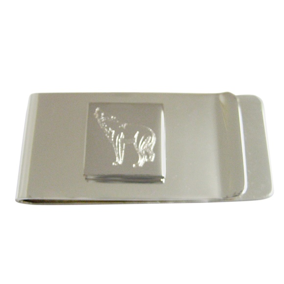Kiola Designs | Accessories | Silver Toned Etched Howling Wolf Money ...
